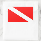 scuba divers flag red diagonal dive symbol rectangular sticker | Zazzle