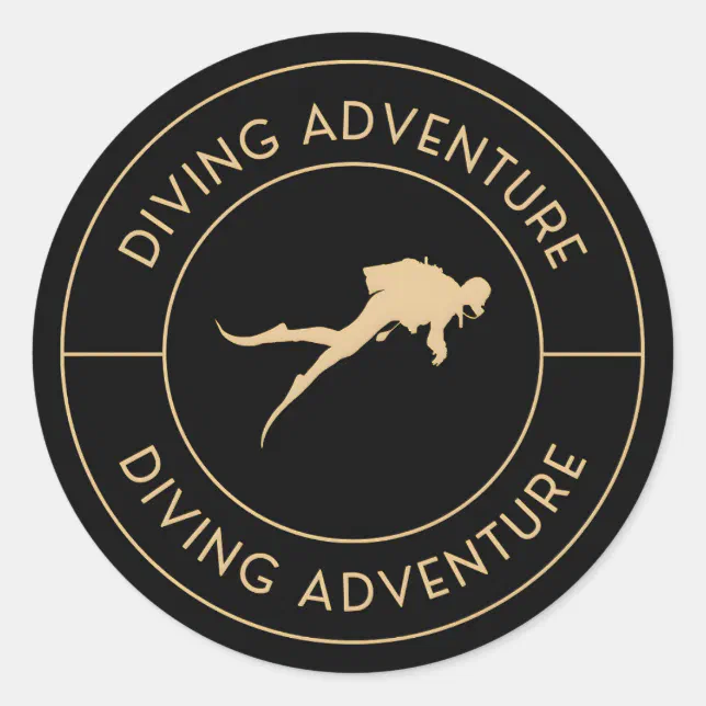 Scuba diving adventure classic round sticker | Zazzle