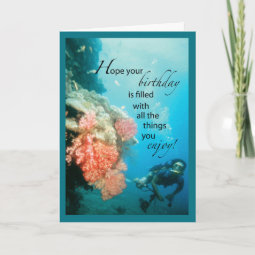 Scuba Diving Birthday Card | Zazzle