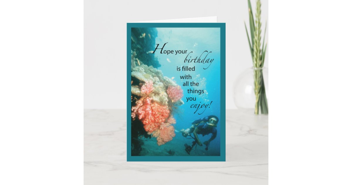Scuba Diving Birthday Card | Zazzle