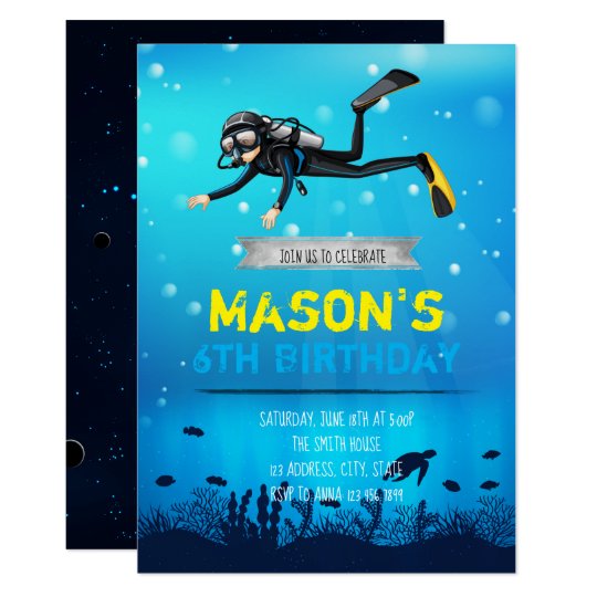 Scuba Diving Birthday party invitation | Zazzle.com
