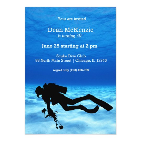 Scuba diving birthday party invitation | Zazzle.com