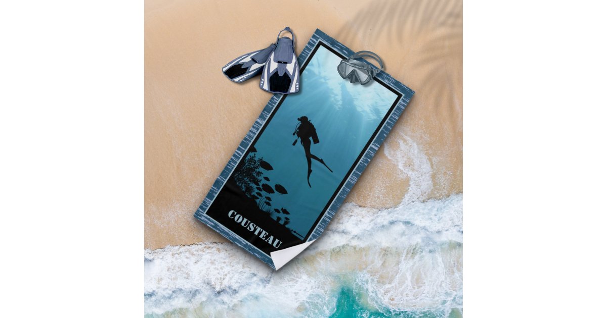 Scuba Diving Blue Sea Beach Towel | Zazzle
