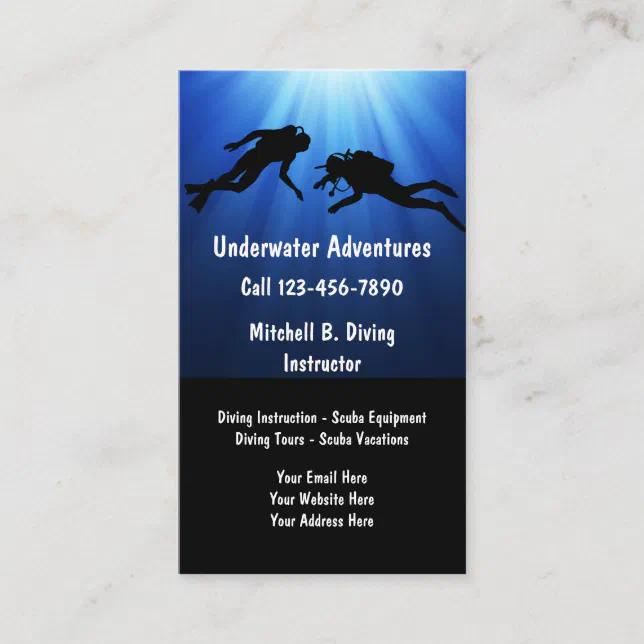 Scuba Diving Business Card | Zazzle