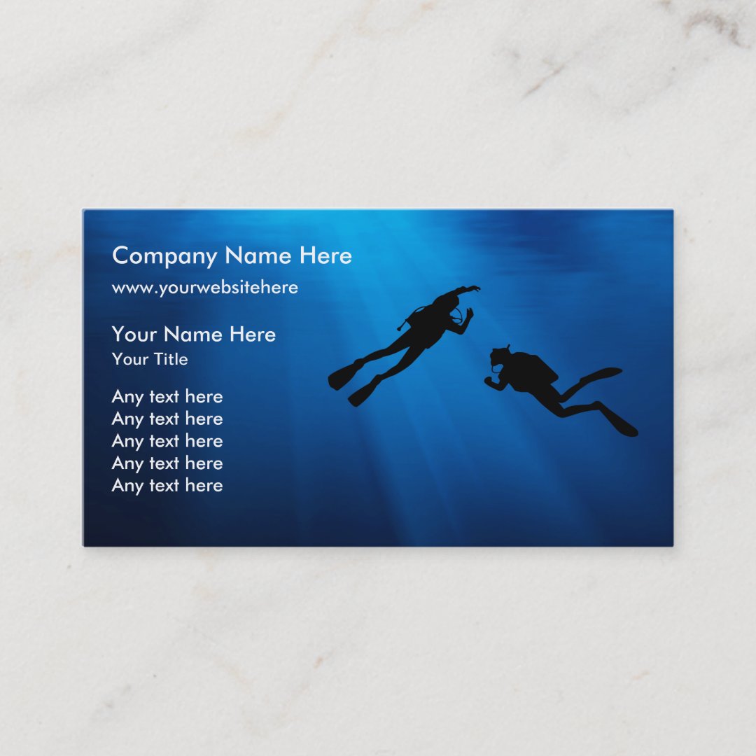 Scuba Diving Business Cards Template | Zazzle