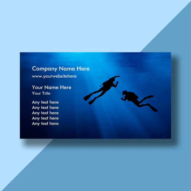 Scuba Diving Business Cards Template | Zazzle