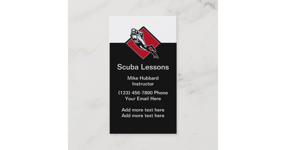 Scuba Diving Lessons Business Card | Zazzle