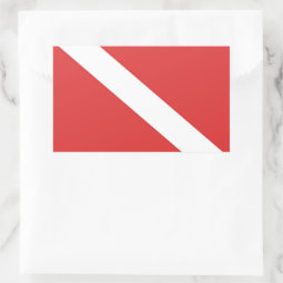 Scuba Diving Logo- Diver's Red White Flag Rectangular Sticker | Zazzle