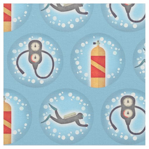 Scuba Diving Pattern - Cute Scuba Theme Fabric | Zazzle