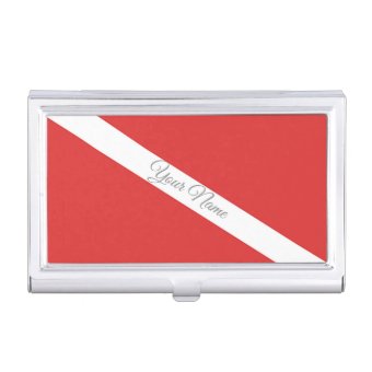 SCUBA DIVING RED FLAG SYMBOL, DIVERS CARD HOLDER | Zazzle
