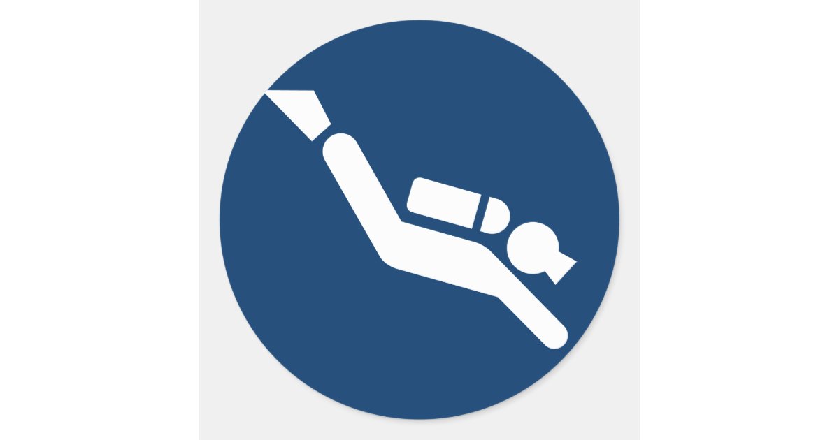 Scuba Diving Symbol Sticker | Zazzle
