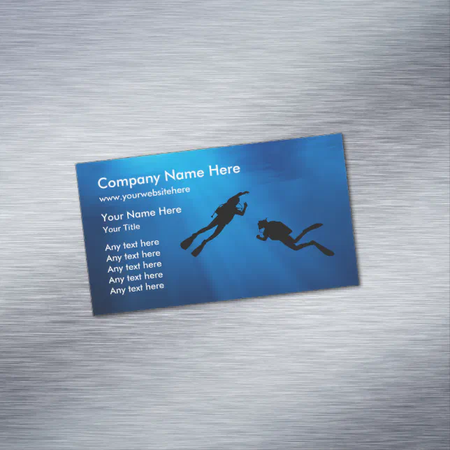 Scuba Diving Theme Business Card Magnet | Zazzle
