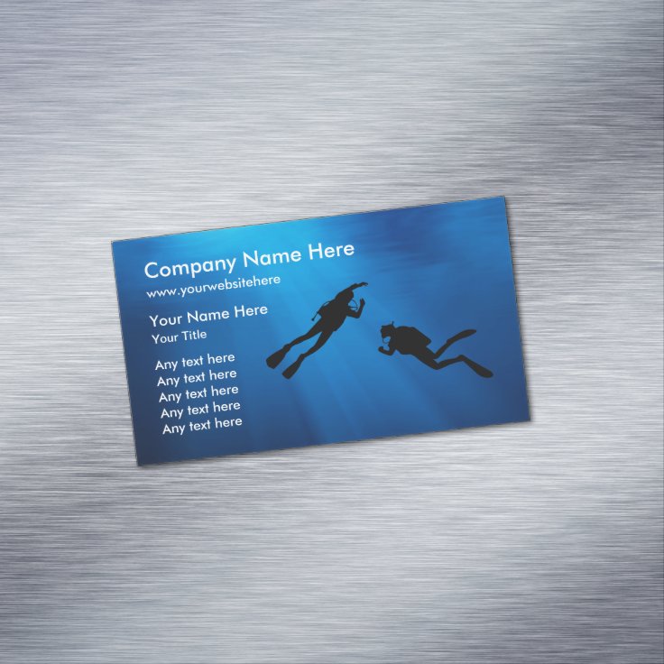 Scuba Diving Theme Business Card Magnet | Zazzle