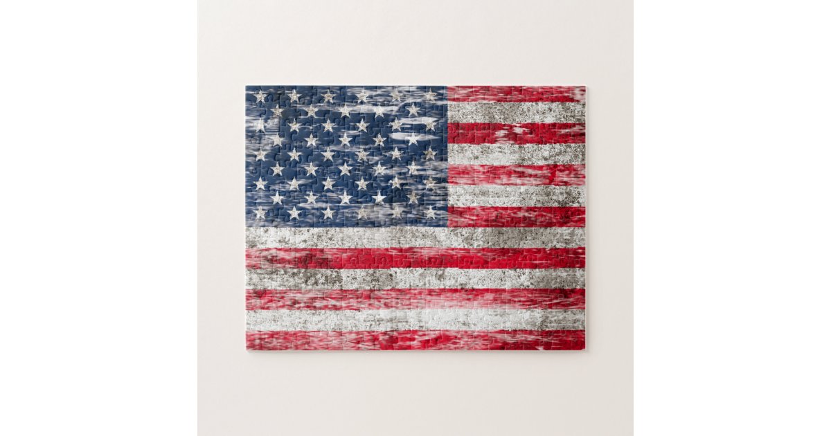 Scuffed and Worn American Flag Jigsaw Puzzle | Zazzle