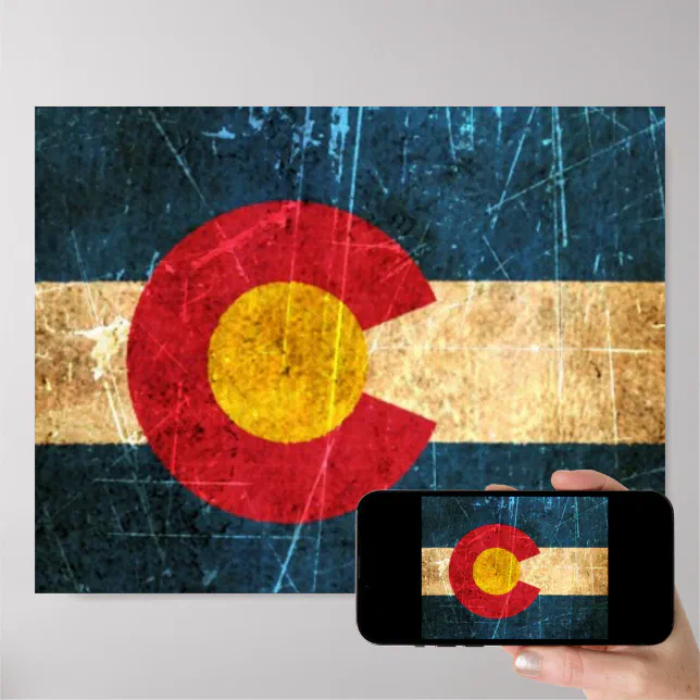 Scuffed and Worn Colorado Flag Poster | Zazzle