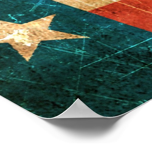 Scuffed and Worn Texas Flag Poster | Zazzle