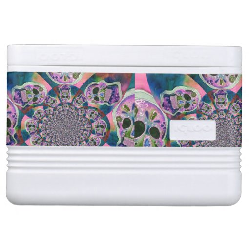 Scull Swirl Purple Igloo Cooler | Zazzle