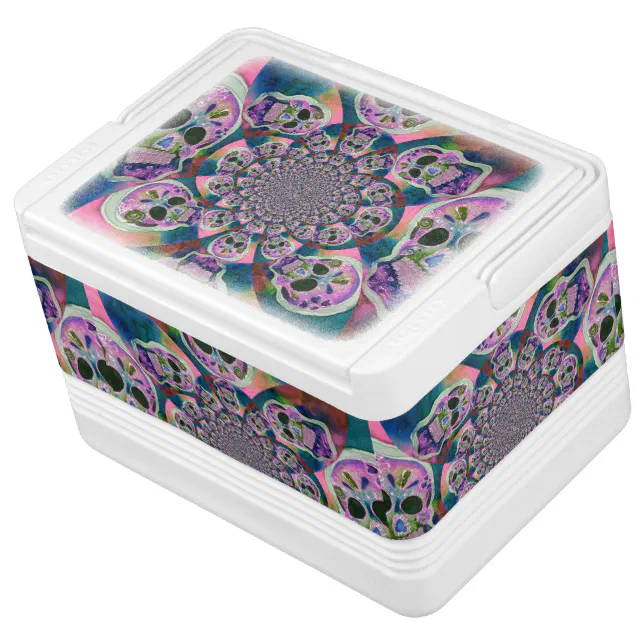 Scull Swirl Purple Igloo Cooler | Zazzle
