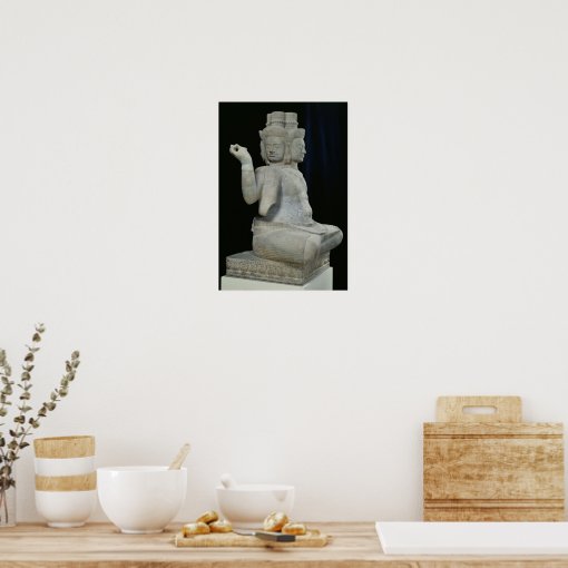 Sculpture of Brahma with four faces Poster | Zazzle