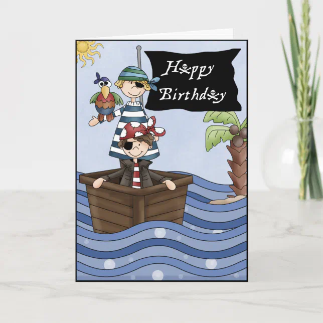 Scurvy Pirates Birthday Greeting Card | Zazzle