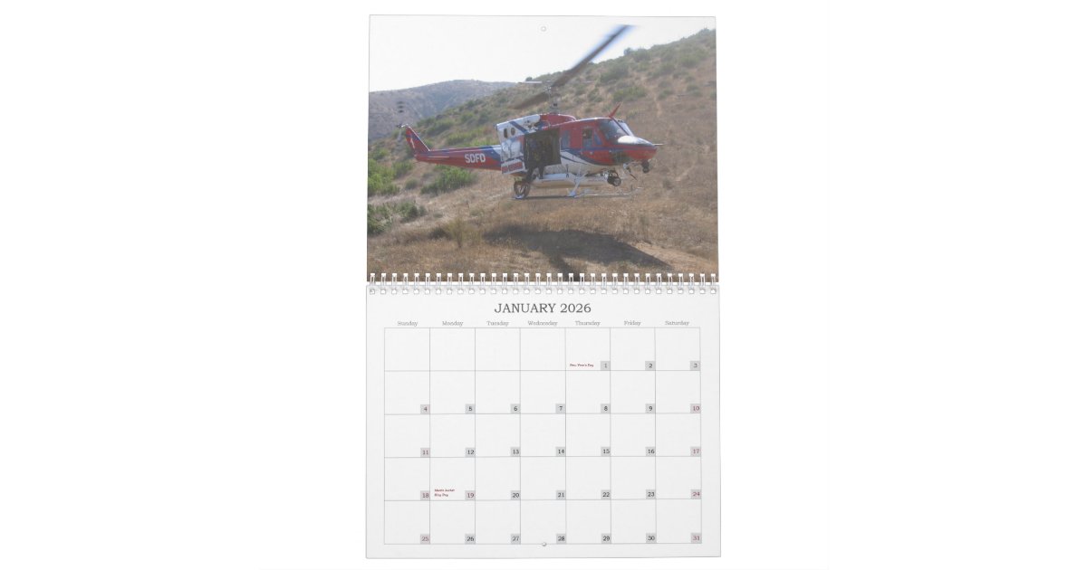 SDFD Helicopter Calendar | Zazzle