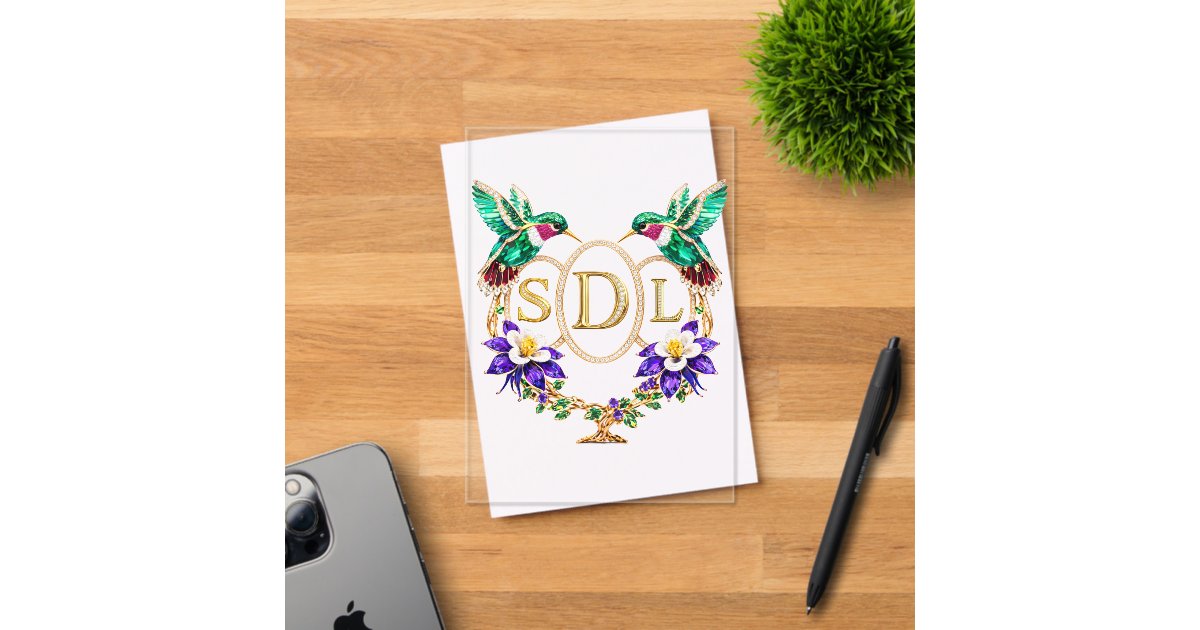 SDL Hummingbird Any Letters Custom Wedding Acrylic Invitations | Zazzle