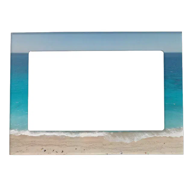 Sea and Sand Beach Themed Modern Magnetic Frame | Zazzle