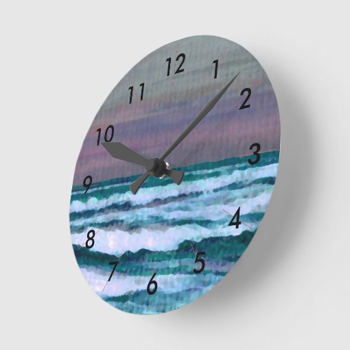 Sea Beach Clock Ocean Waves Seascape Decor | Zazzle