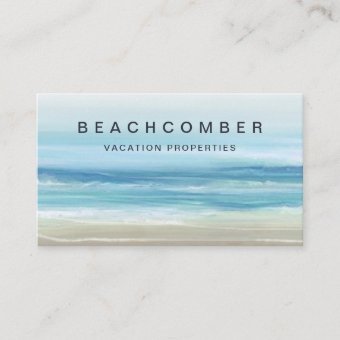 Sea Blue Ocean Waves Beach Business Card | Zazzle