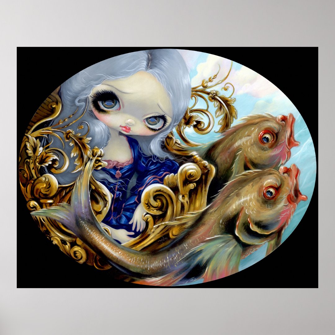Sea Chariot ART PRINT Rococo Mermaid Surrealism | Zazzle