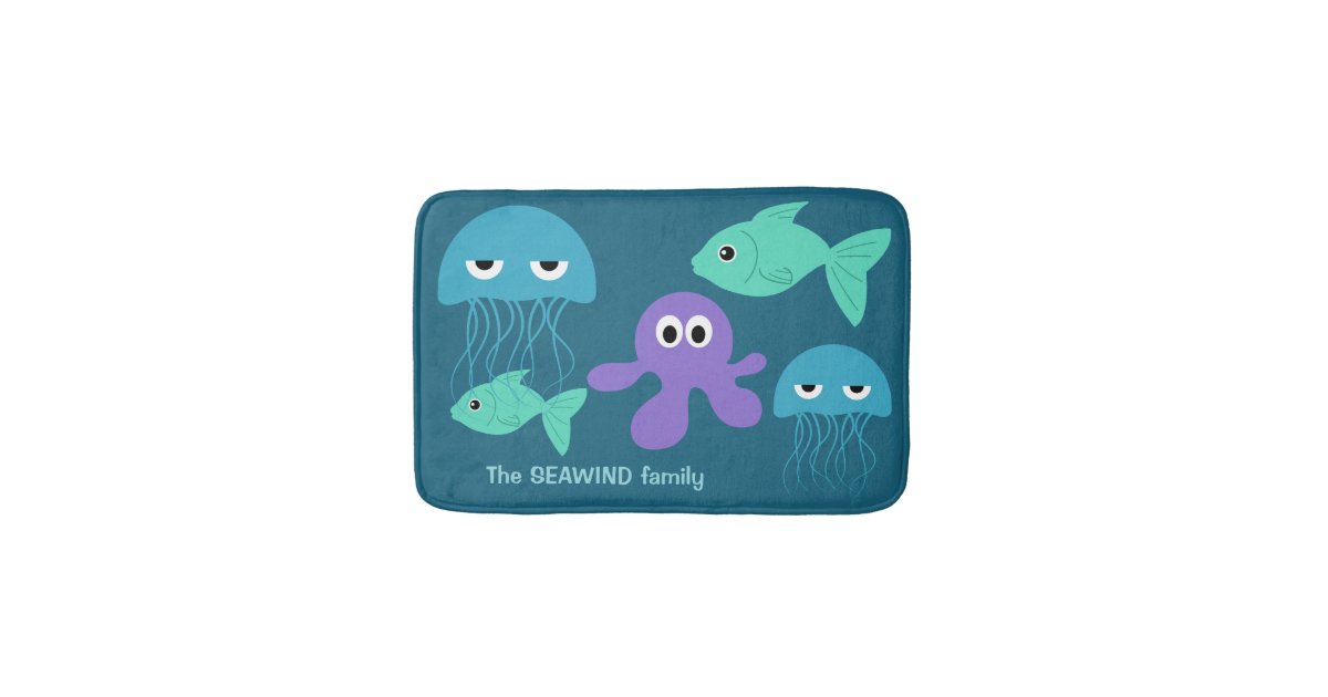 Sea Creatures custom bath mat | Zazzle.com