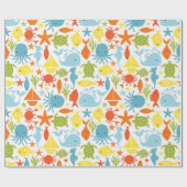 Sea Creatures Nautical Wrapping Paper | Zazzle