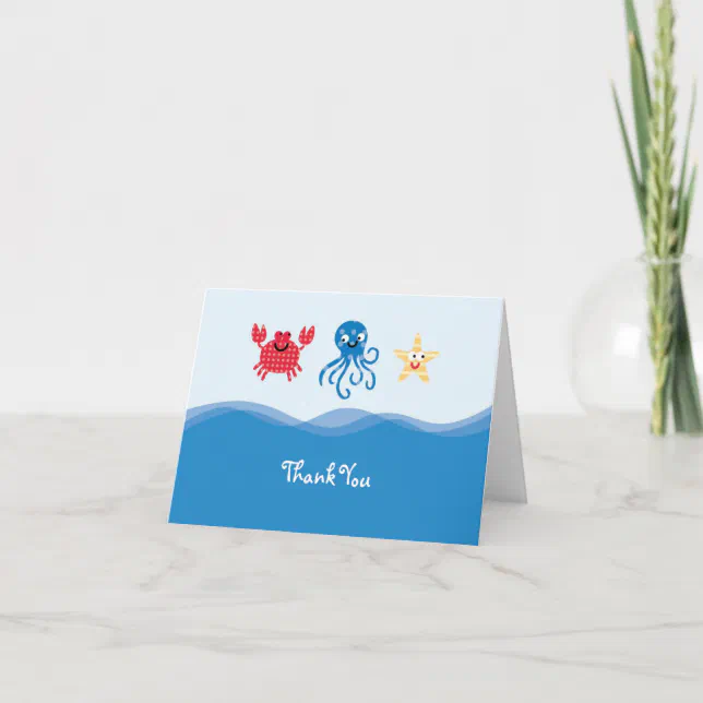 Sea Creatures Thank You Card | Zazzle