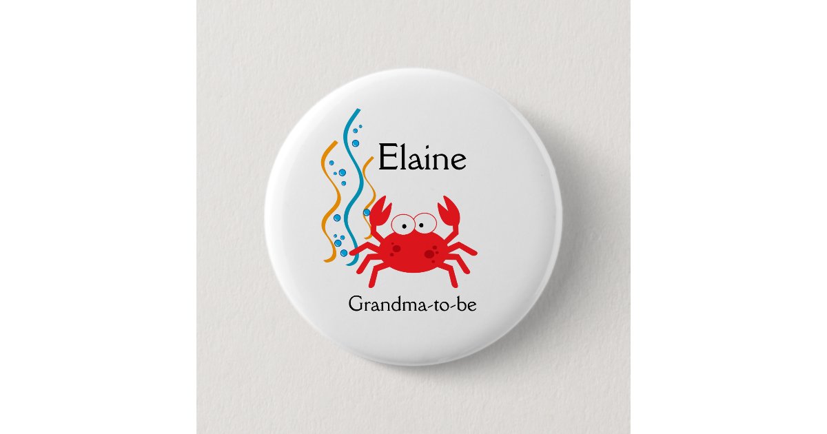SEA CRITTERS CRAB NAME TAG Personalized Button | Zazzle
