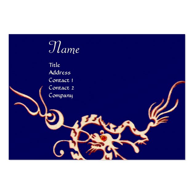 SEA DRAGON blue red black and white Business Card Template