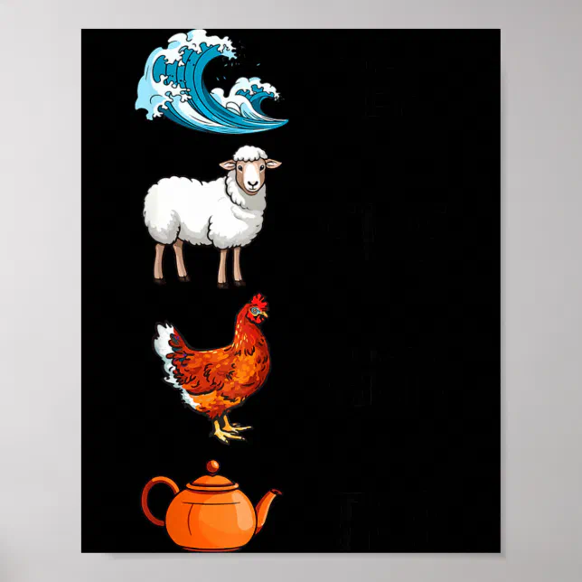 Sea Ewe Hen Tea Funny Joke Saying Quote Men Women Poster | Zazzle