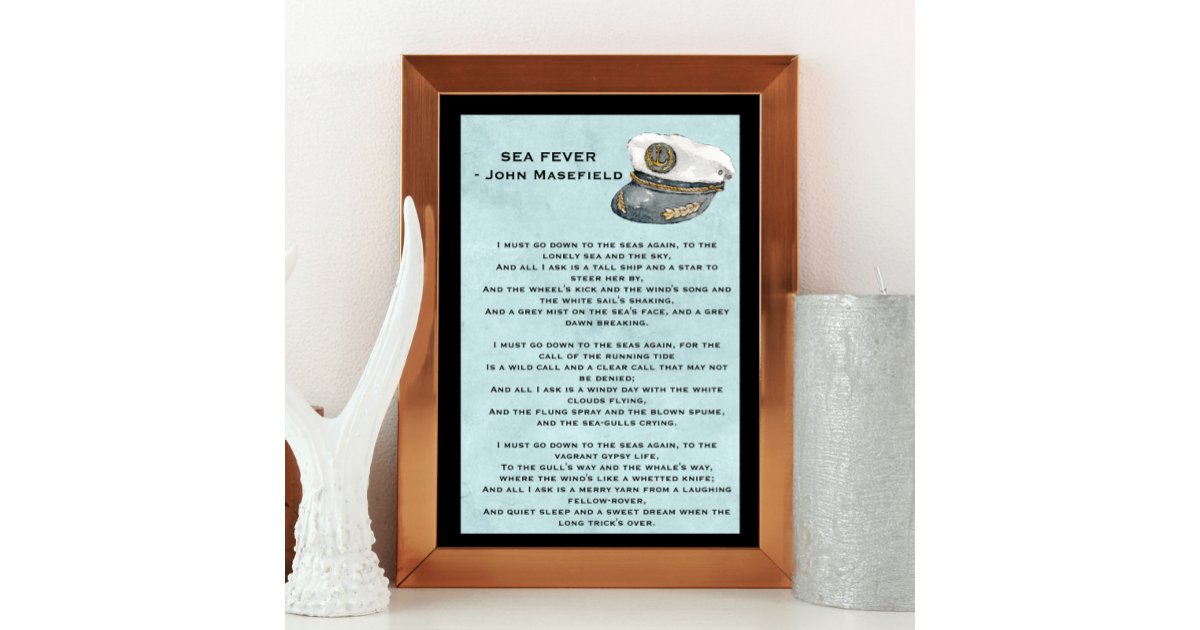 Sea Fever Masefield Poem Poster | Zazzle