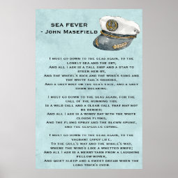Sea Fever Masefield Poem Poster | Zazzle