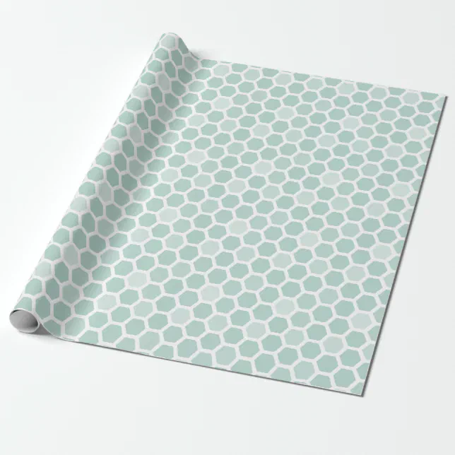 Sea Geometric Hexagon Pattern Wrapping Paper | Zazzle