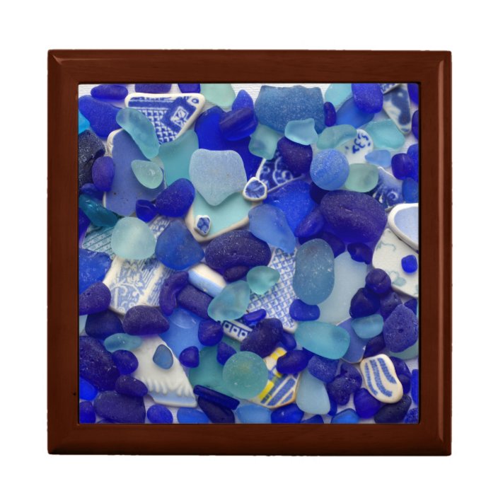 Sea glass, beach glass art photograph keepsake box | Zazzle.com
