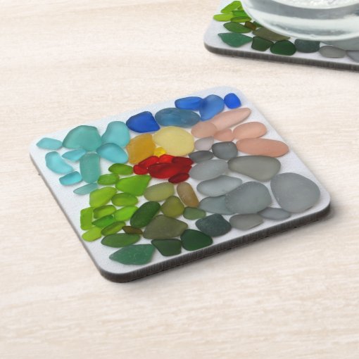 Sea glass, beach glass photo coasters | Zazzle