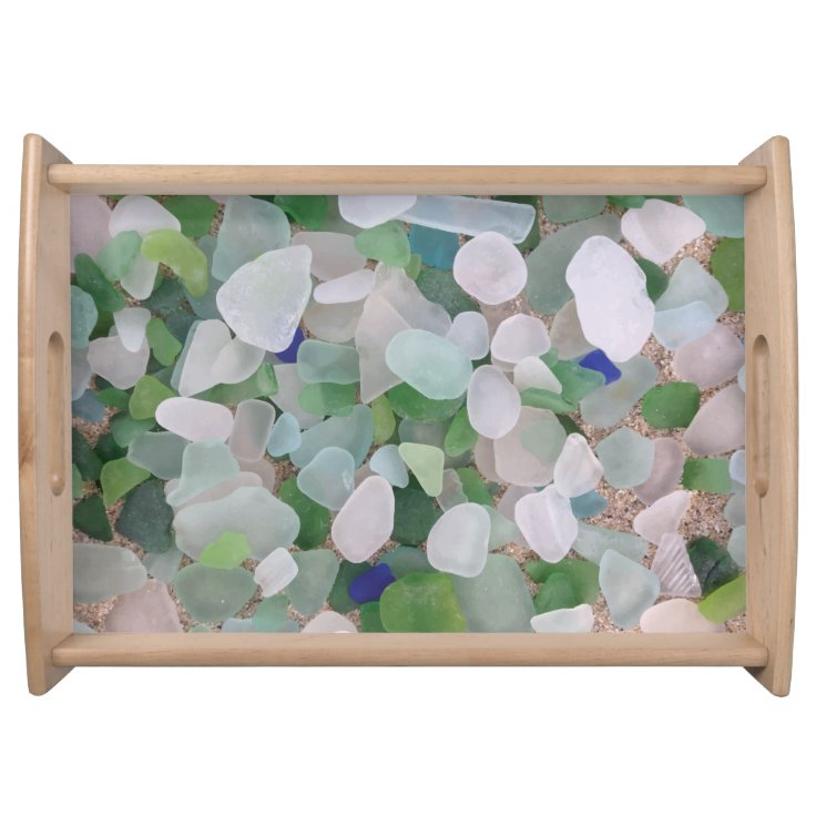 Sea glass beach house serving tray | Zazzle