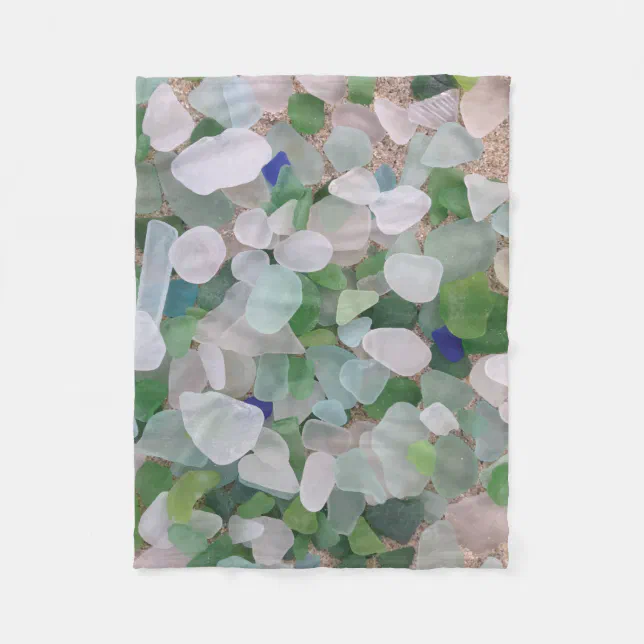 Sea glass fleece blanket | Zazzle