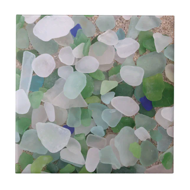 Sea glass from the ocean ceramic tile | Zazzle