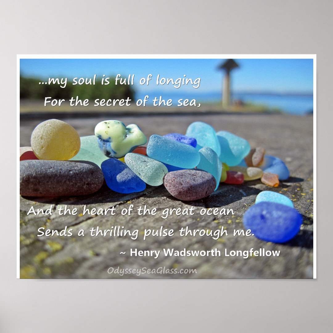 Sea Glass Poster - with Quote | Zazzle