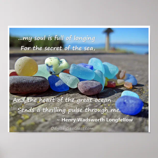 Sea Glass Poster - with Quote | Zazzle