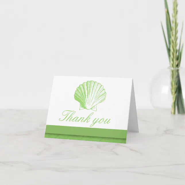 Sea Glass Sea Shell Thank You Note Cards | Zazzle