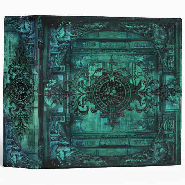 Sea Green Gothic Victorian Ancient Tome 3 Ring Binder | Zazzle