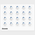 Sea Life Dolphin Baby Shower Favor Square Sticker | Zazzle