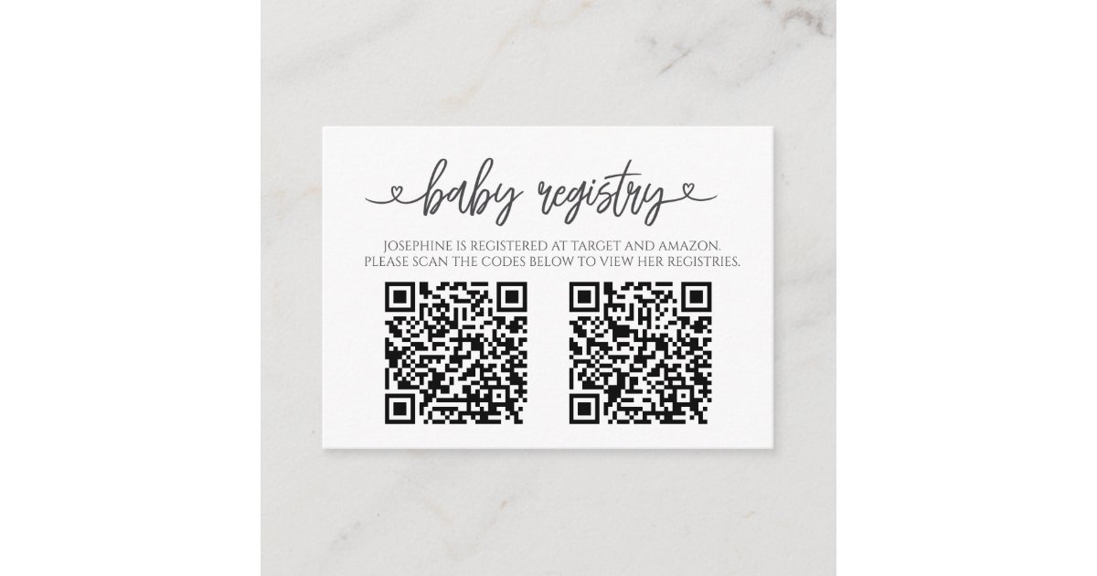 Sea Life Dolphin baby shower registry with QR code Enclosure Card | Zazzle